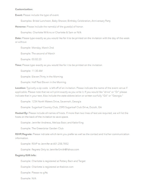 Elizabethan Crest Invitation – Southern Hospitality Co.