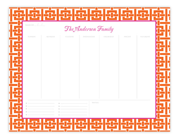 Orange & Pink Weekly Planner – Southern Hospitality Co.